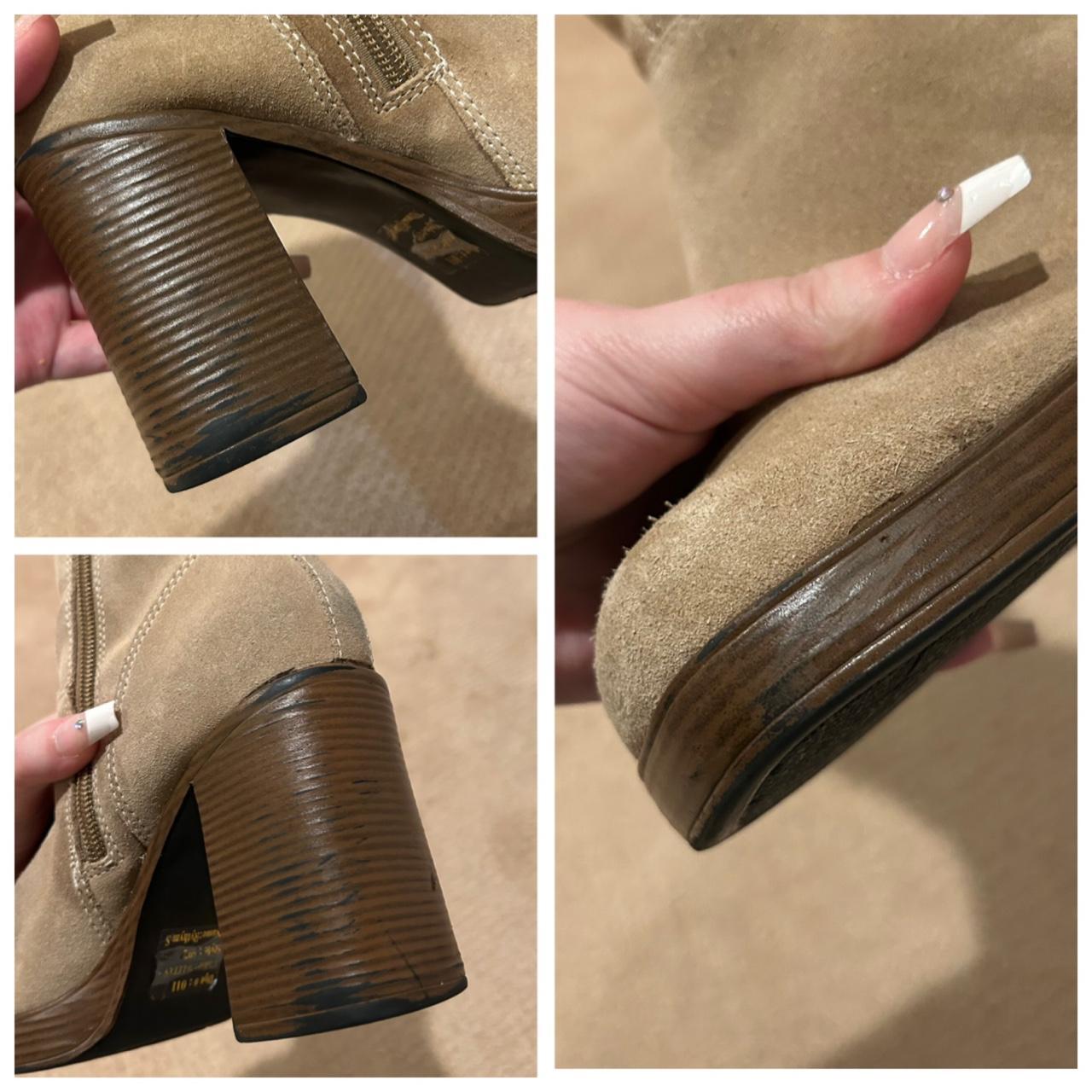 vintage 90s baker y2k tan genuine leather suede... | Depop