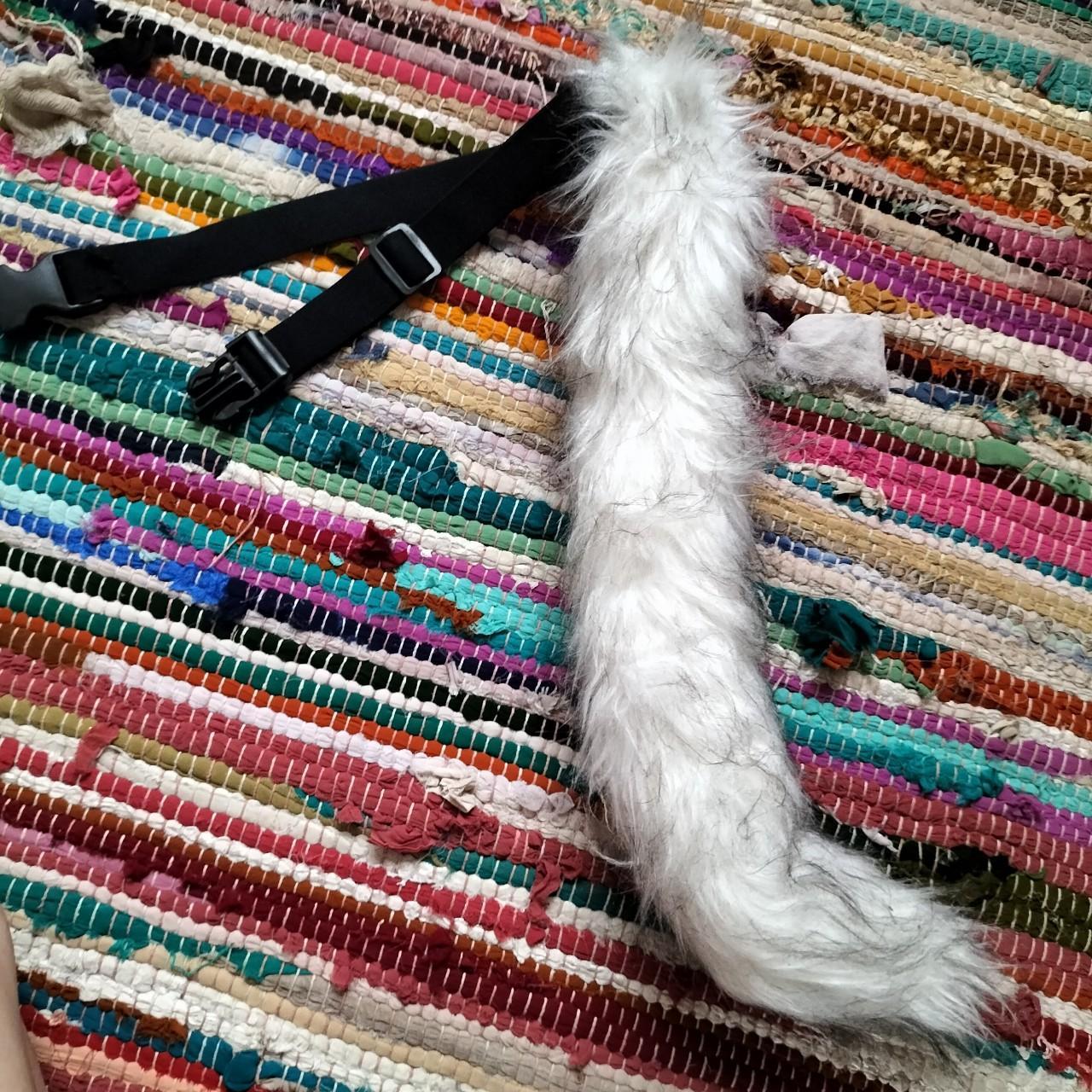 REDUCED!! White and black #fluffy #tail bought at a... - Depop