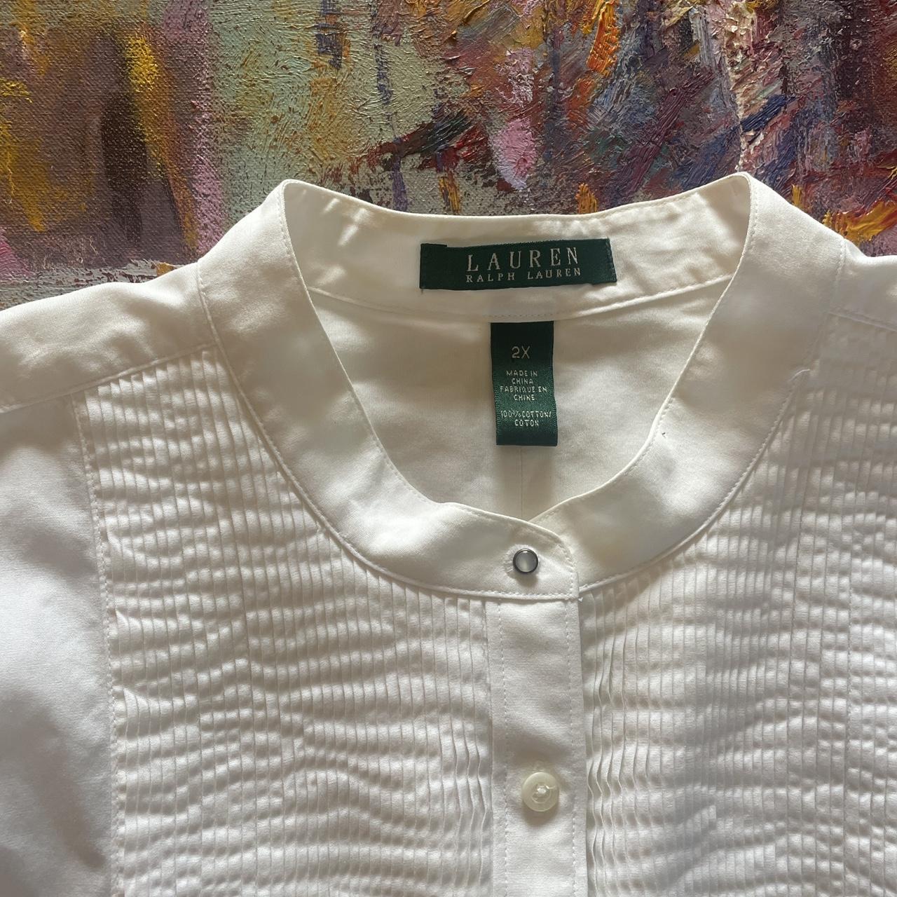 Lauren by Ralph Lauren 1990s/2000s mandarin collar... - Depop