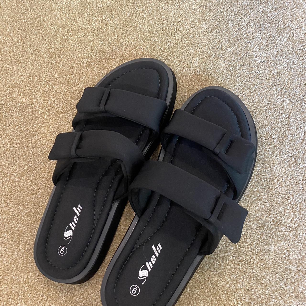 SHEIN Women's Black Sandals | Depop