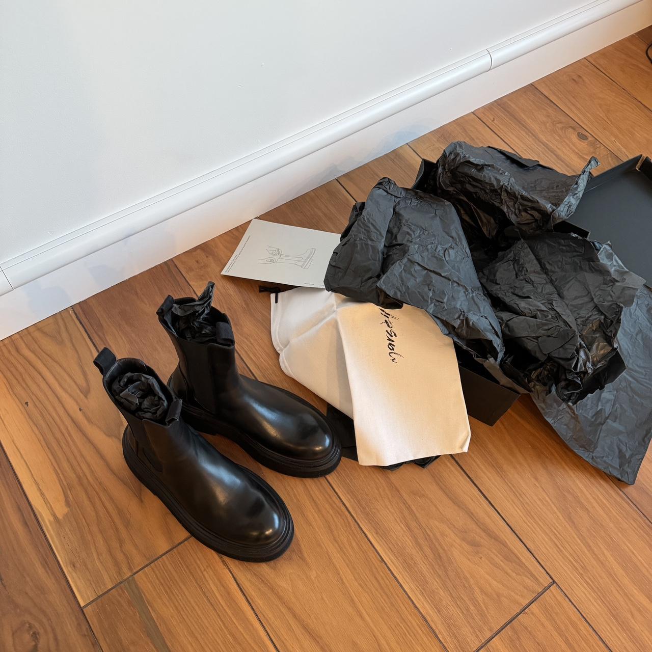 Marsell Ladies Black Leather Zuccone Chunky Chelsea... - Depop