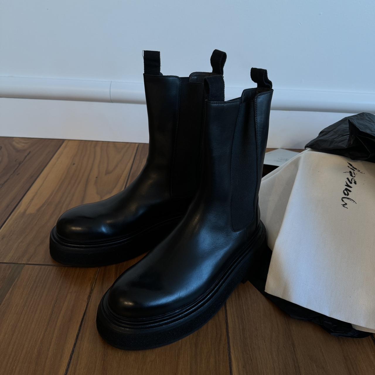 Marsell Ladies Black Leather Zuccone Chunky Chelsea... - Depop