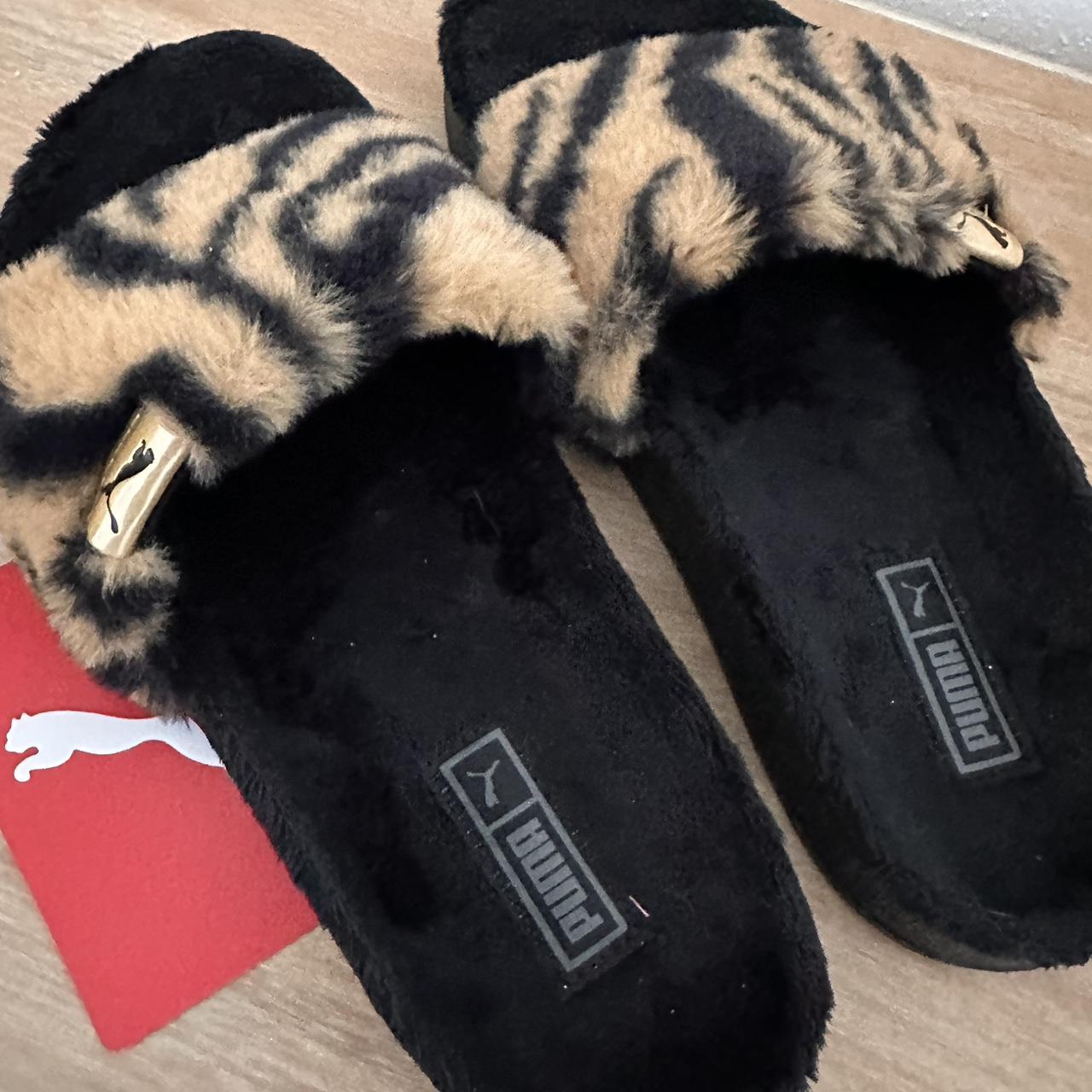 Women’s puma leopard print slides size 7 Brand new... - Depop