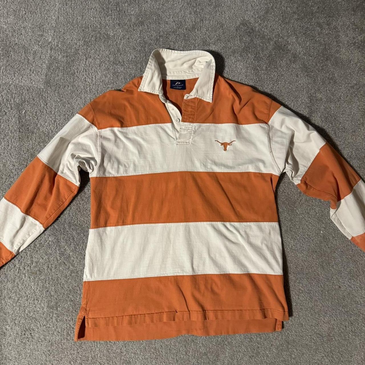 Pro Player Texas Longhorn Long Sleeve Rugby Polo... - Depop
