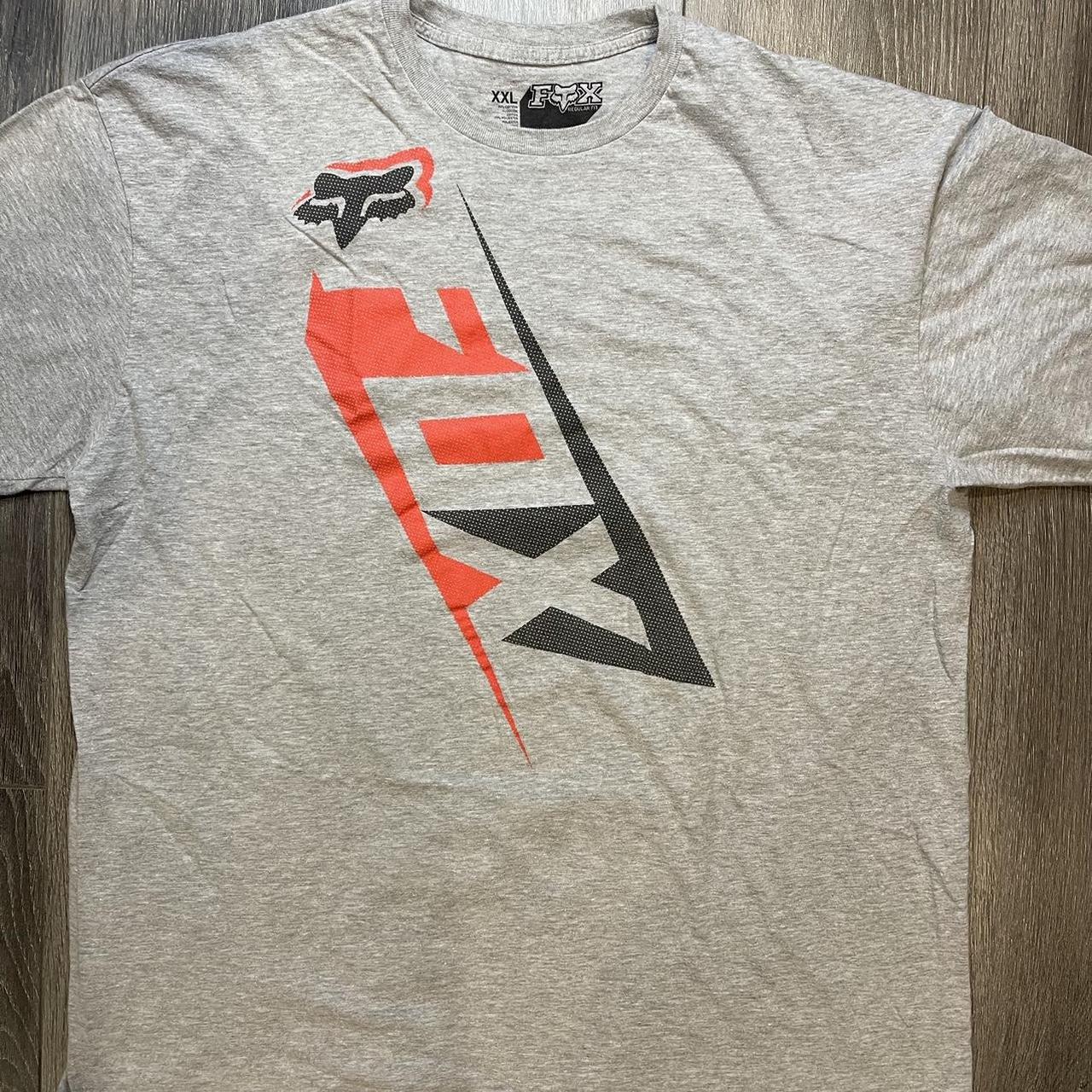 Fox Racing ‘Fox’ Graphic Tee Very cool Grey Fox... - Depop