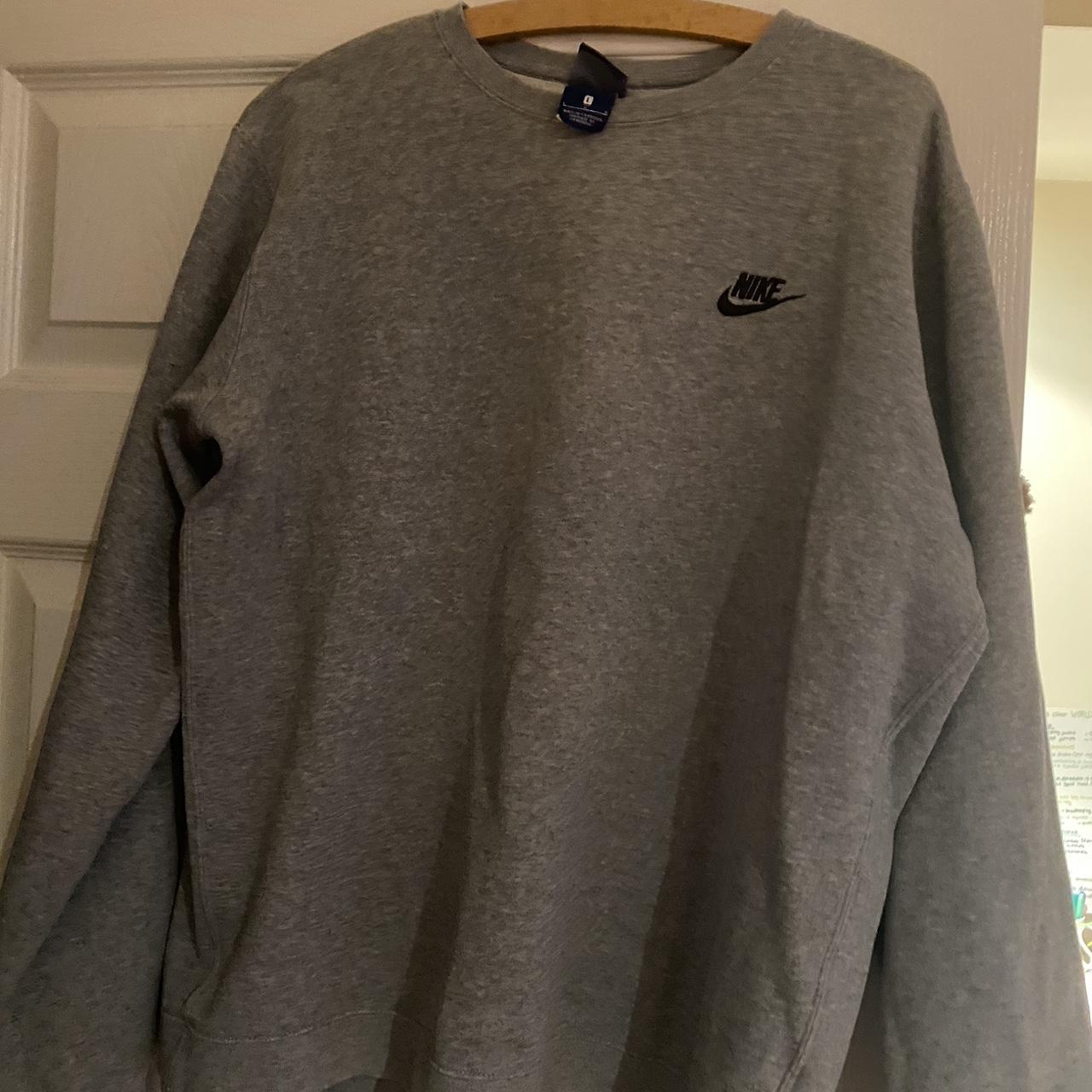 Gray Nike sweatshirt Size L but the arms run shorter... - Depop