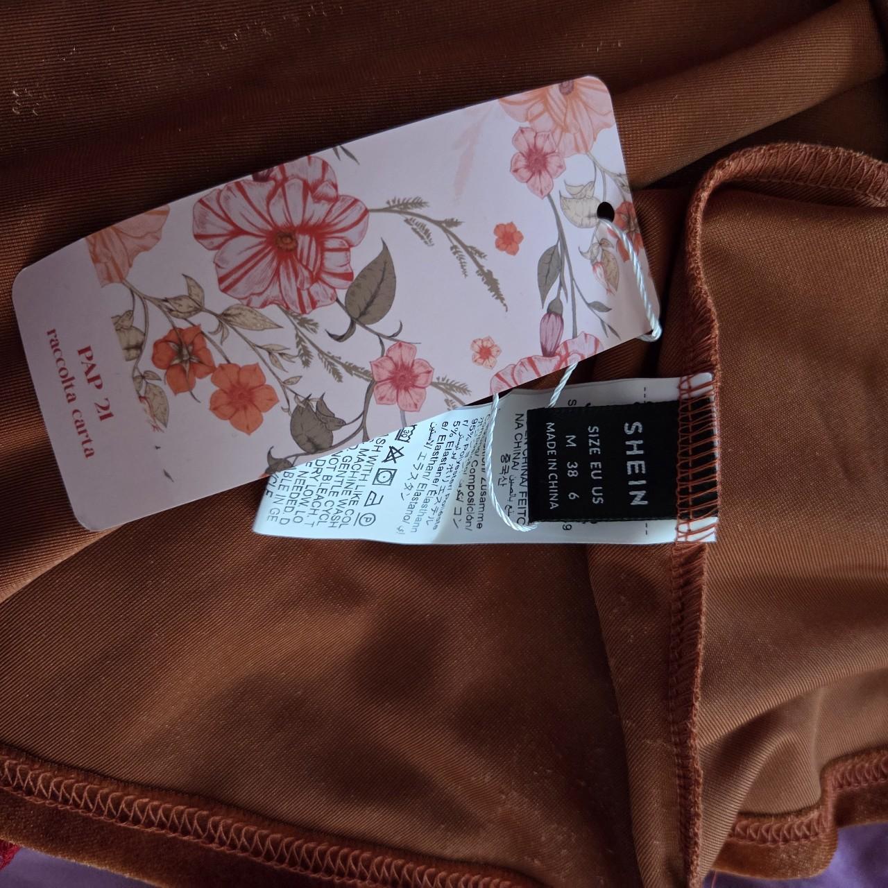 Orange velvet dress with square neckline and belled... | Depop