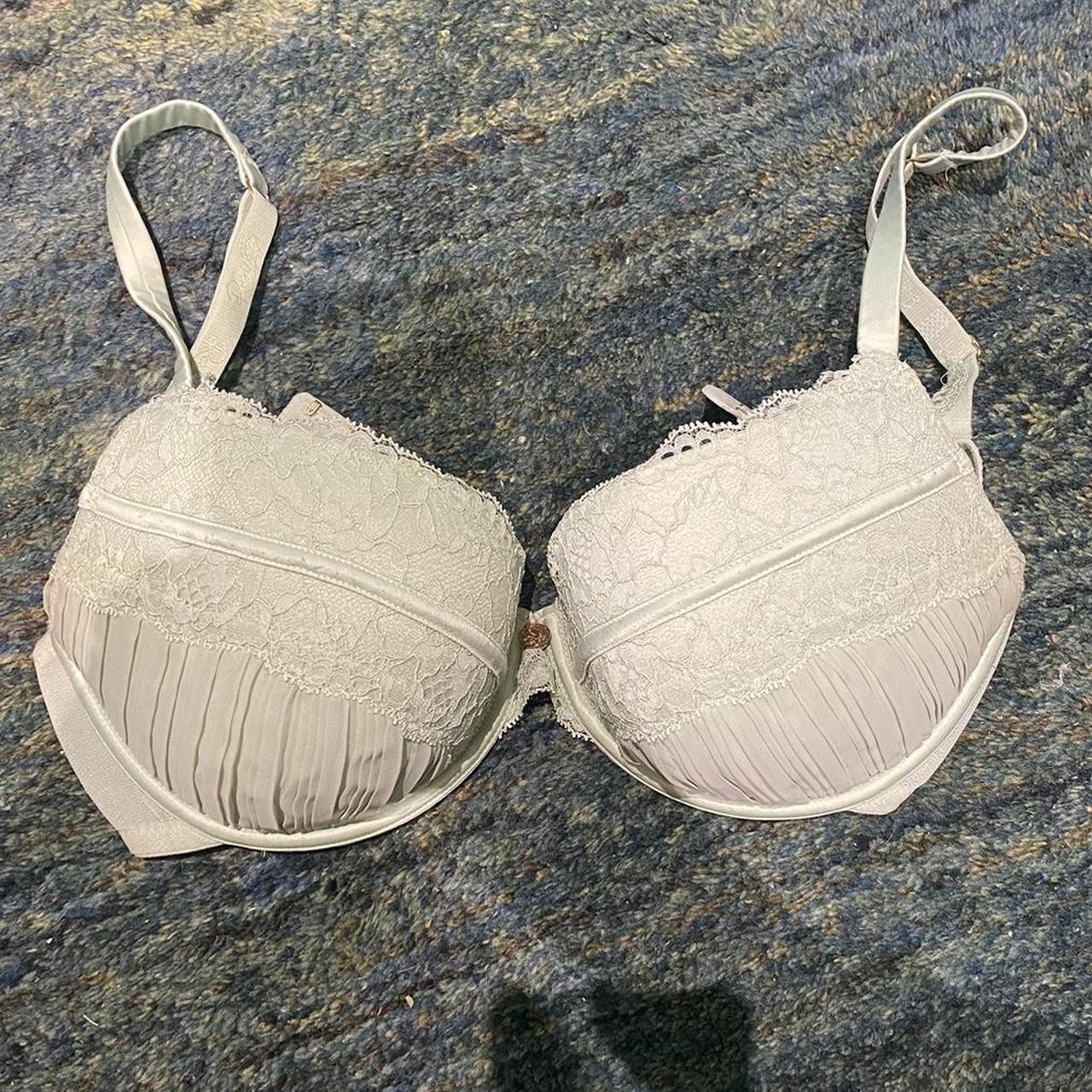 mint green M&S bra with lovely lace detailing. it is... - Depop