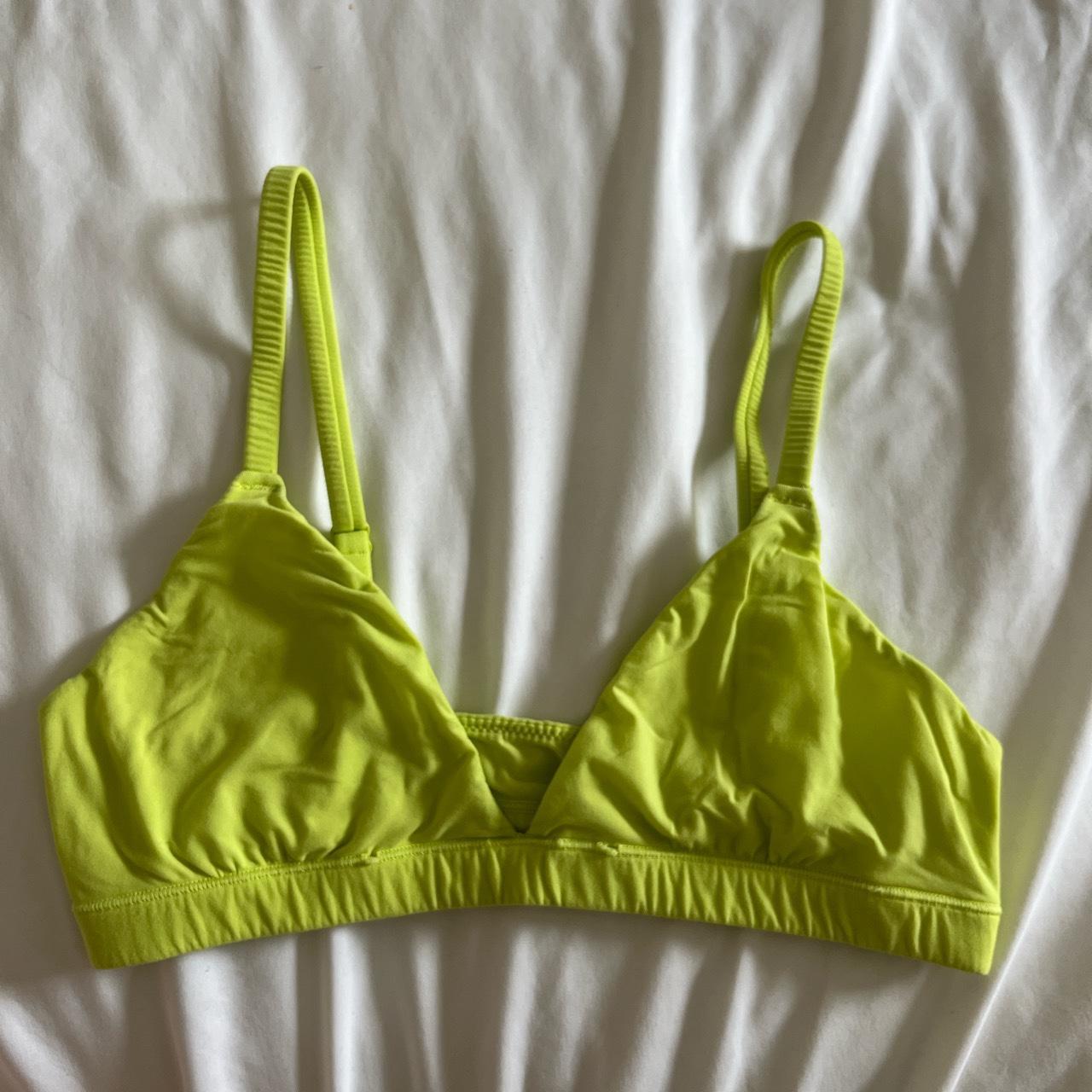 Skims neon yellow bra size: small - Depop