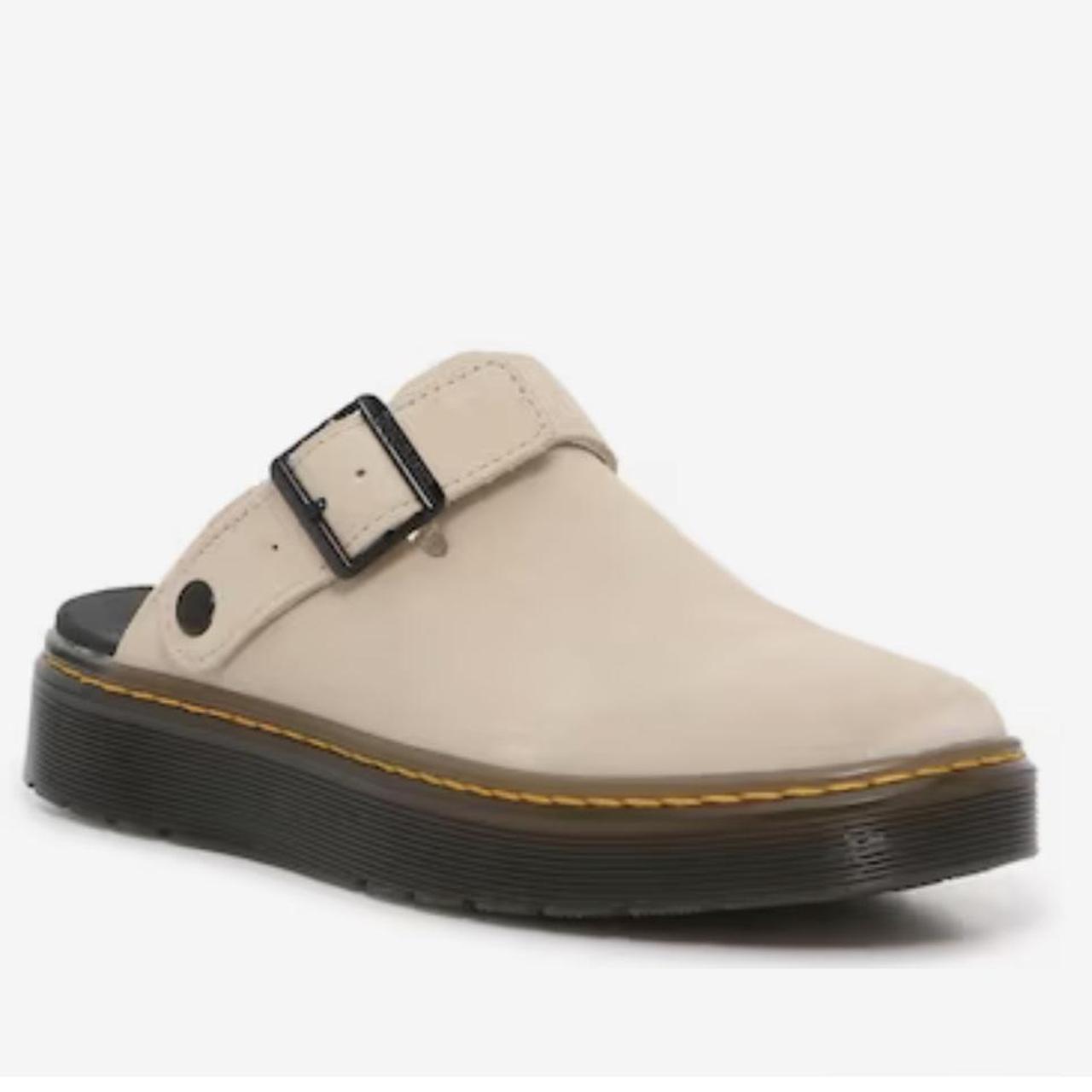 Dr. Martens clogs. Suede material, light tan or... - Depop