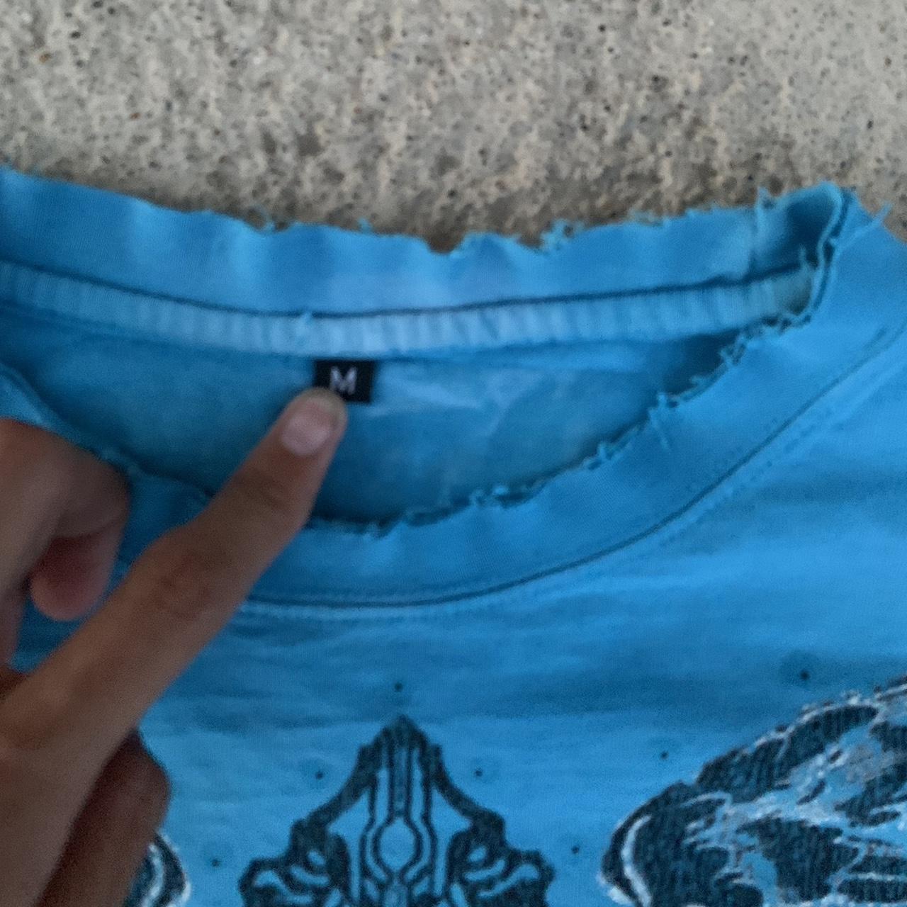 Affliction Men's Blue T-shirt | Depop