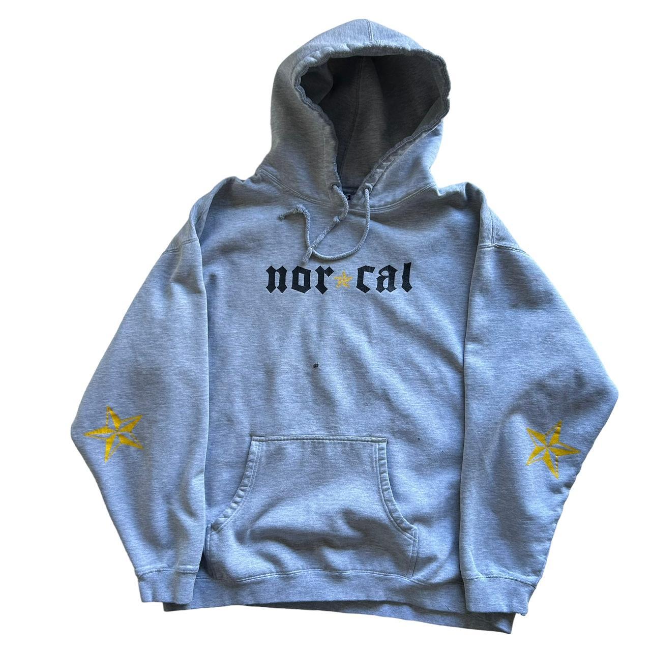 Y2k Grunge Nor Cal star Skate hoodie •XL *light... - Depop