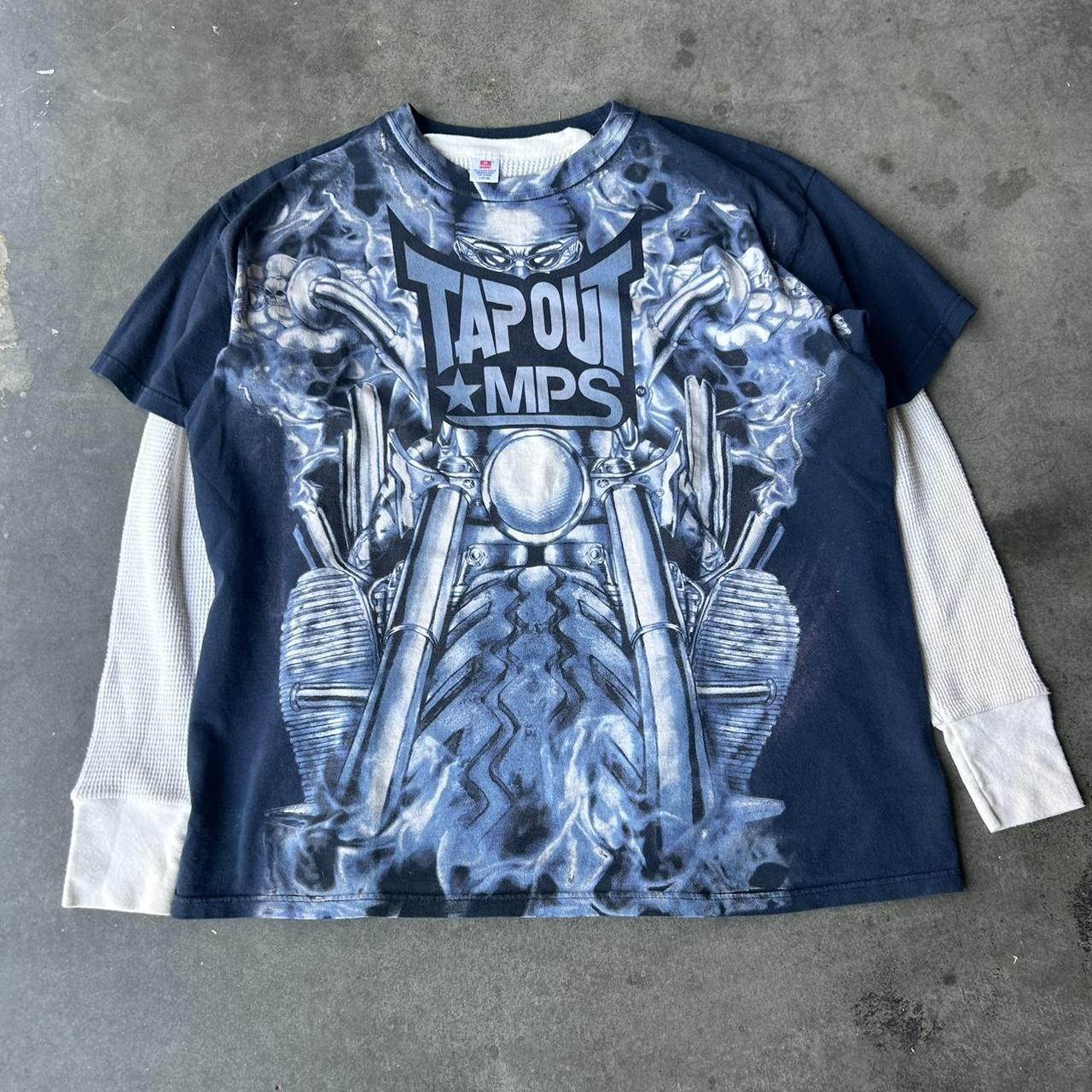 Y2k cross skull Tapout affliction style... - Depop