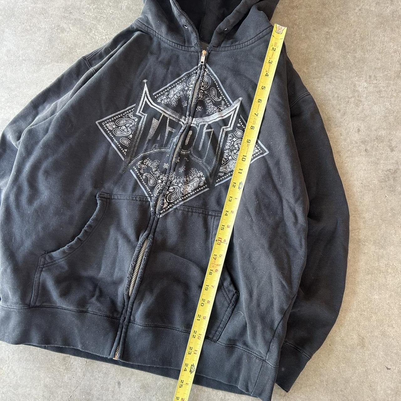 Y2k grunge Tapout cross skul hoodie Size:... - Depop