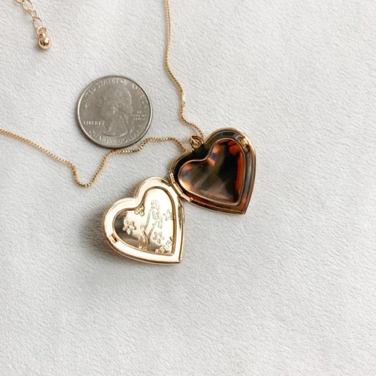 Free People Golden Aries Horoscope Heart Locket... - Depop