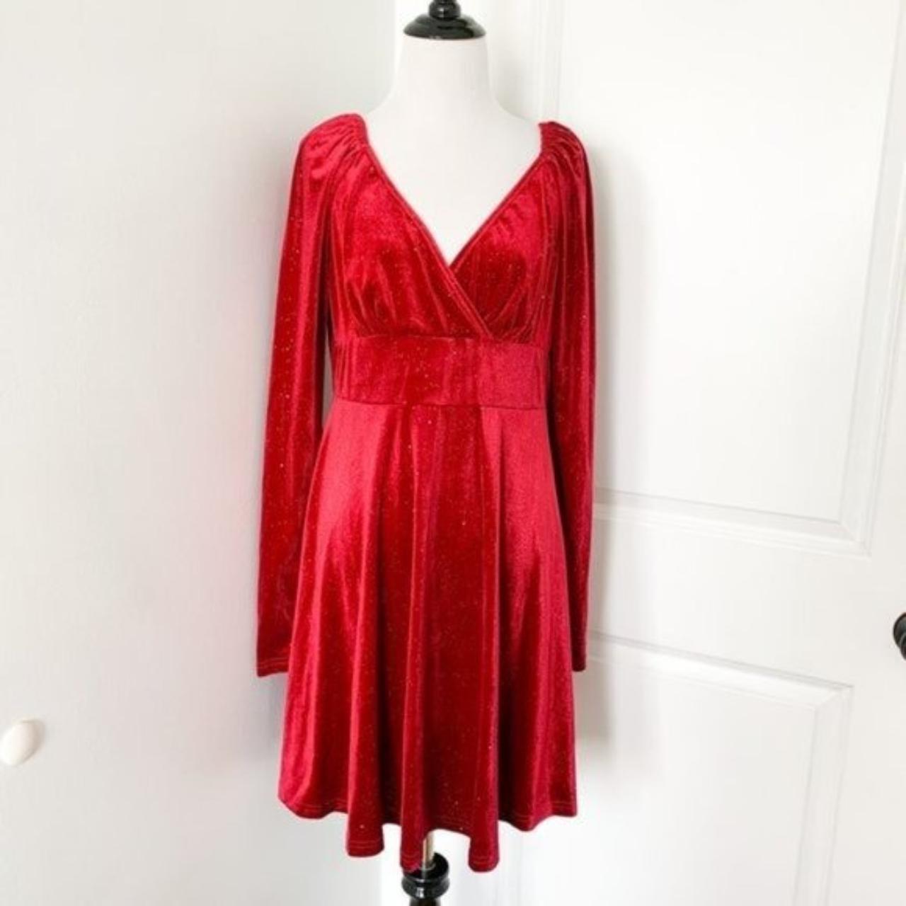 ASOS Women's Red and Silver Dress | Depop