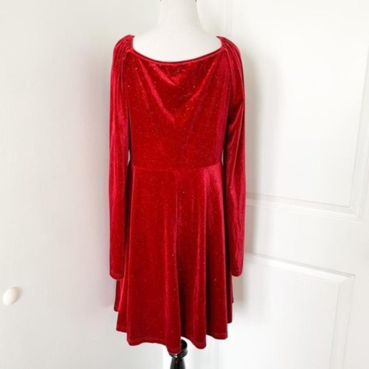 ASOS Women's Red and Silver Dress | Depop