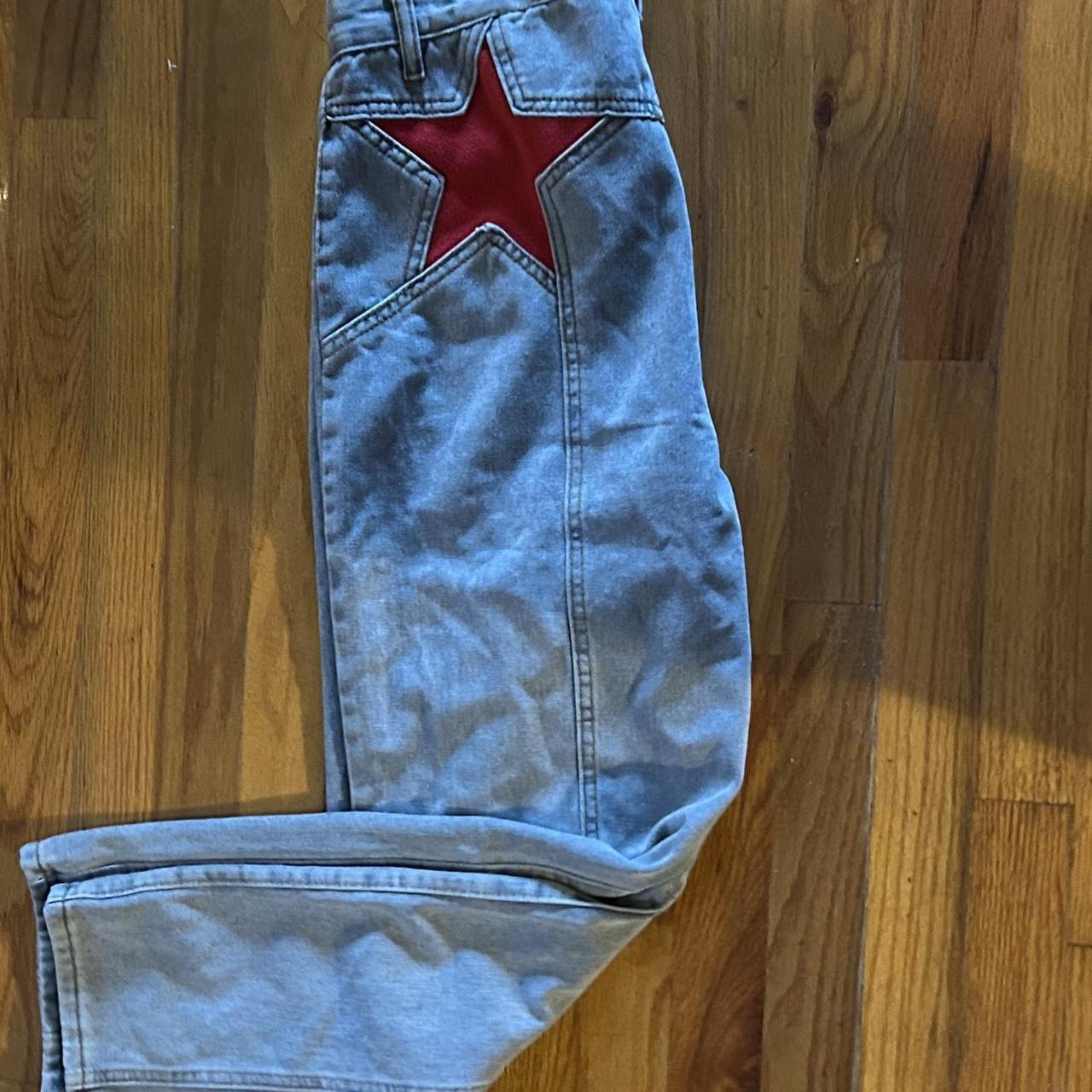 NEW back pocket red star jeans never been... - Depop