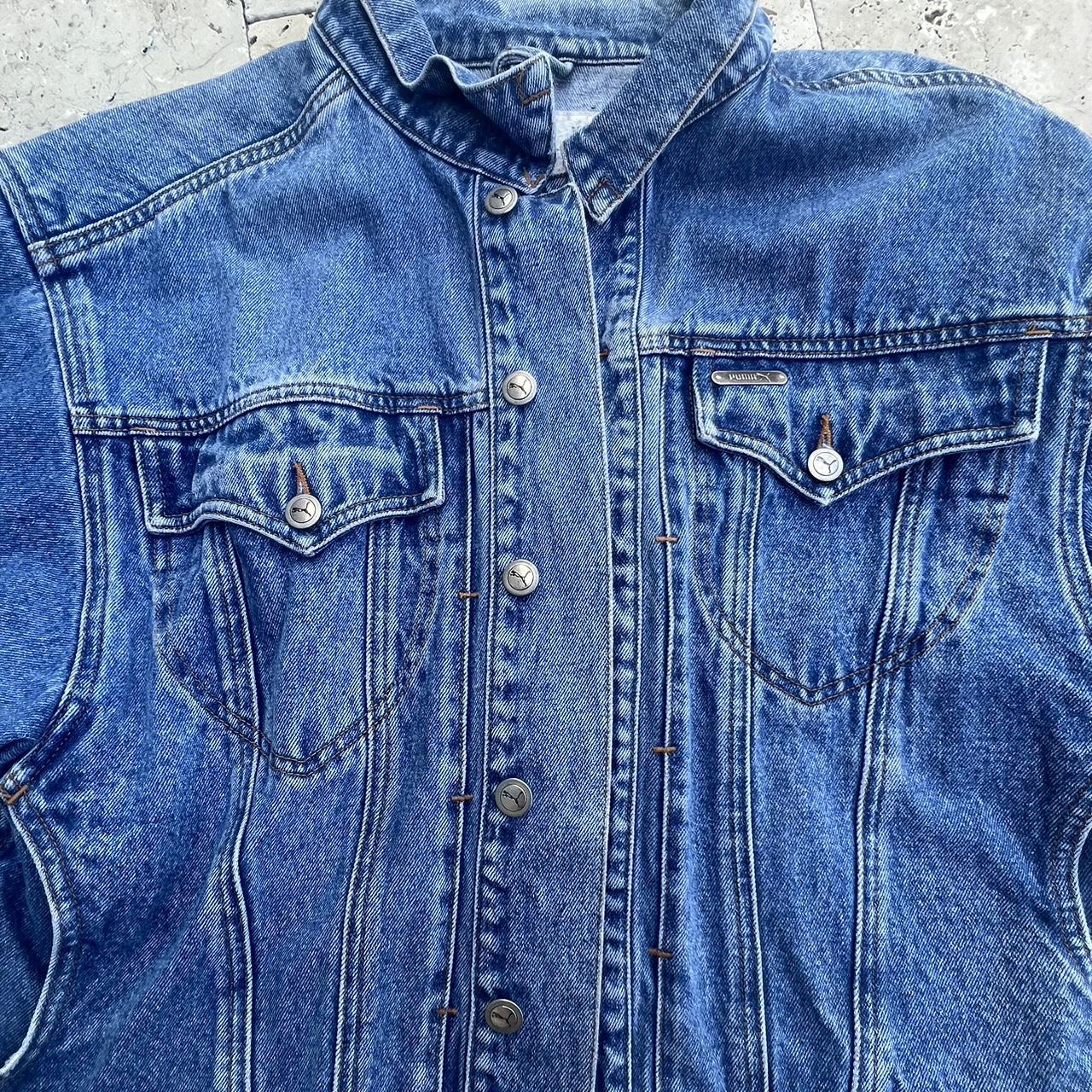 rare oversized 90s vintage puma denim jacket size... - Depop