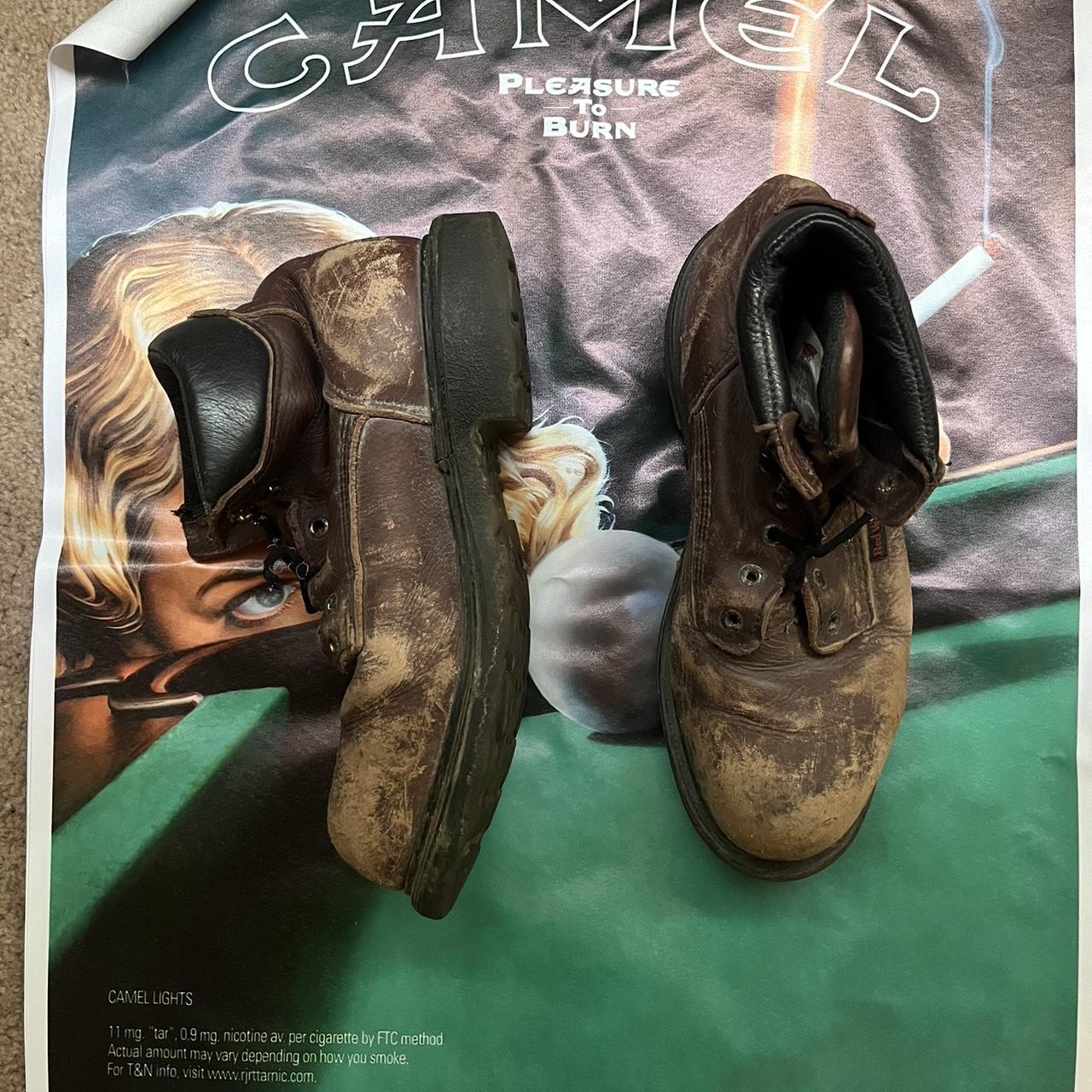 very worn redwing boots, nice pick if you like beat... - Depop