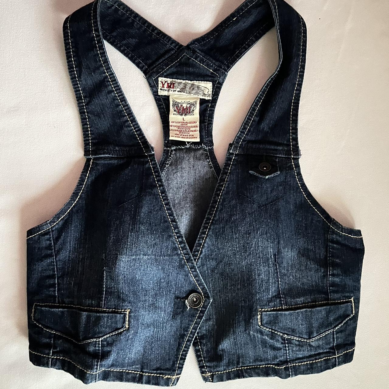 Vintage YMI y2k mini denim vest In excellent... - Depop