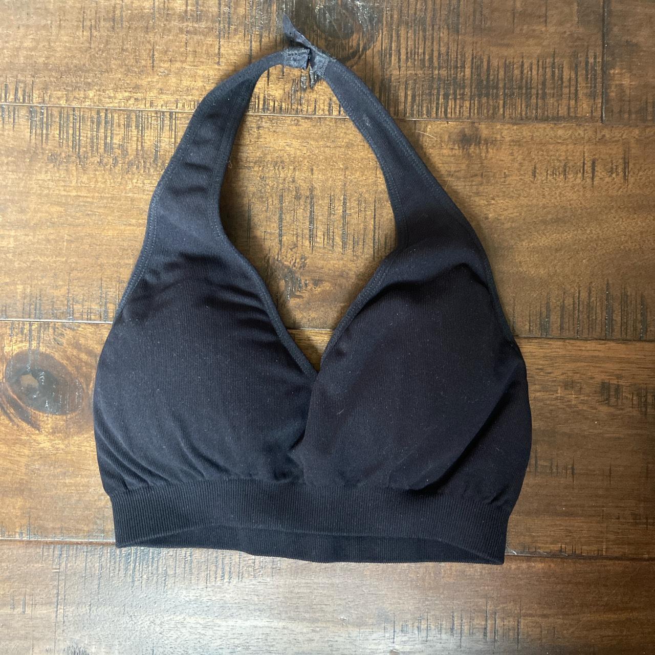 aurola black halter workout sports bra #aurola... - Depop