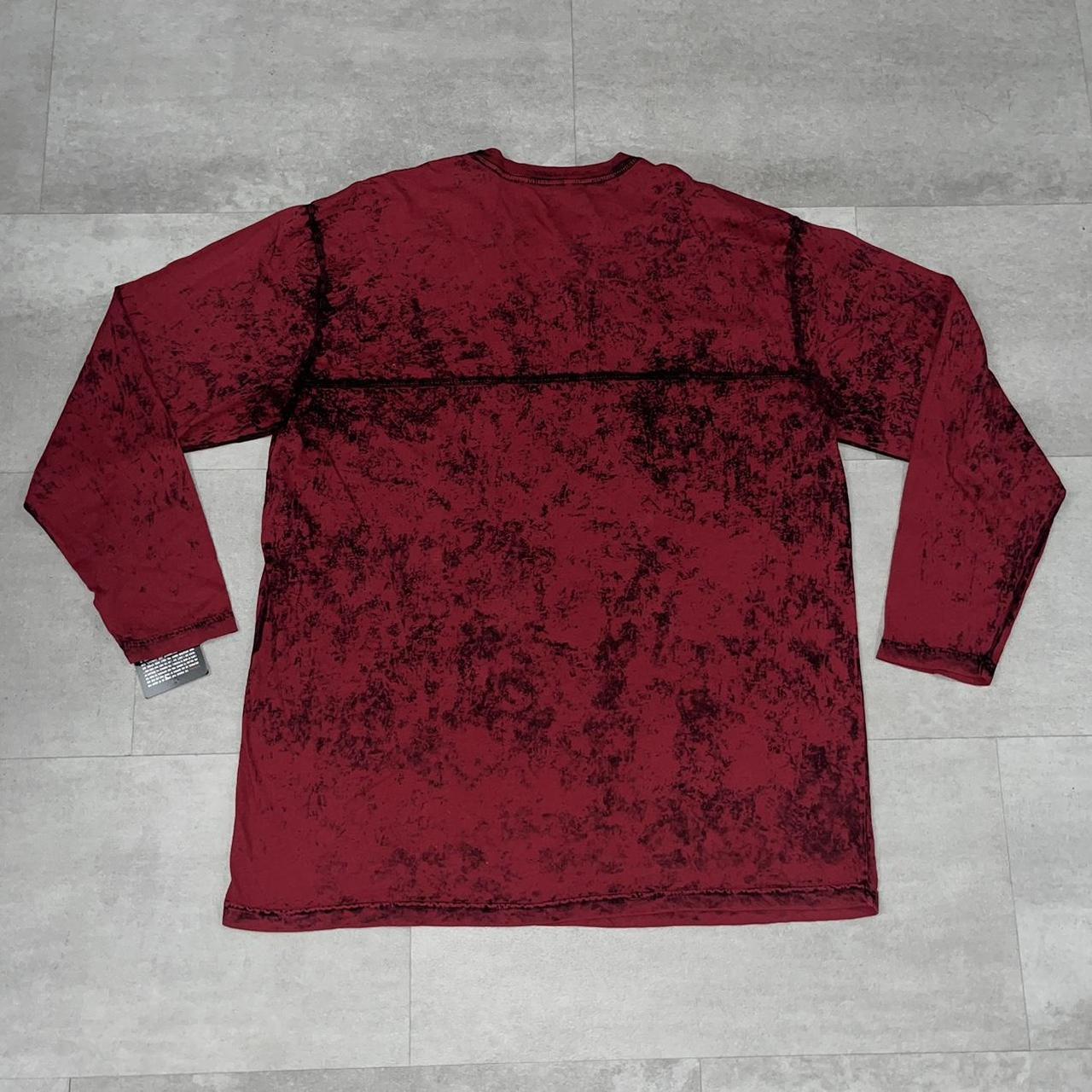 Rare Affliction red and black long sleeve shirt... - Depop
