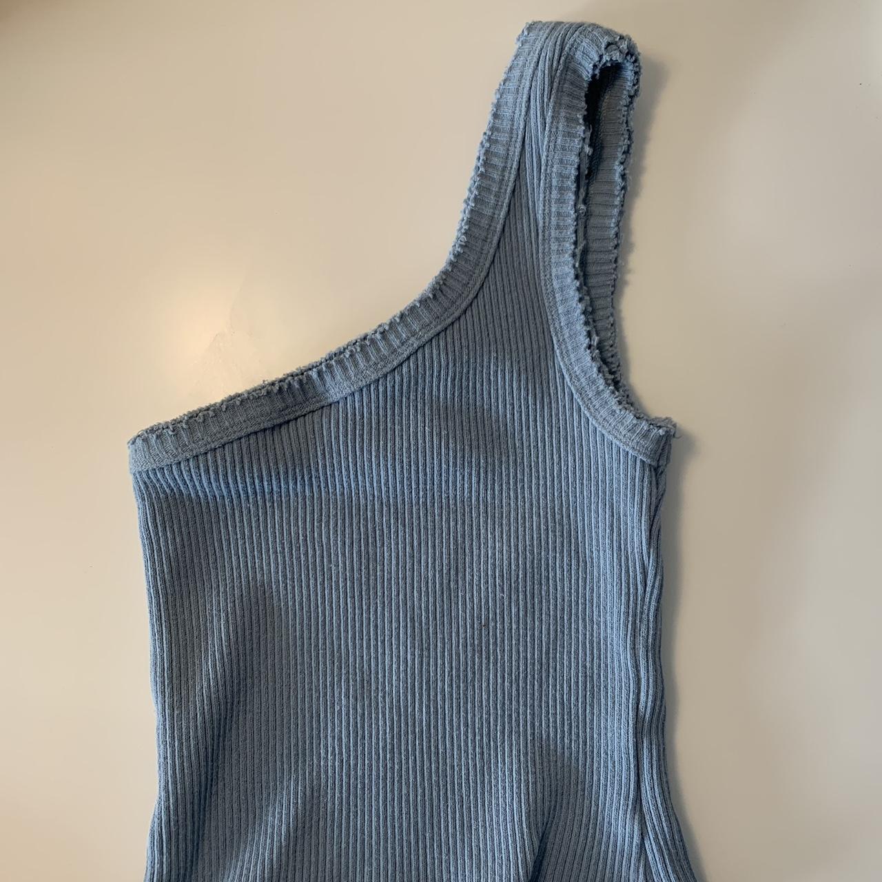 Urban Outfitters Cropped Blue One-shoulder top! 🤍... - Depop