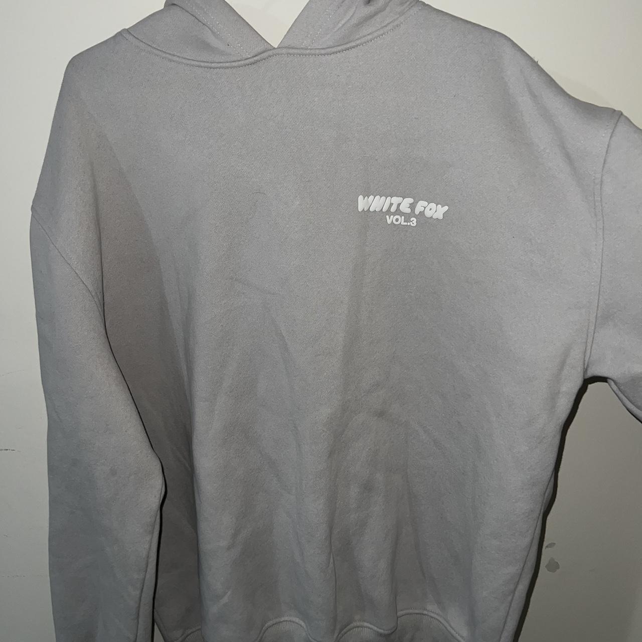 white fox offstage hoodie moon size small worn twice - Depop