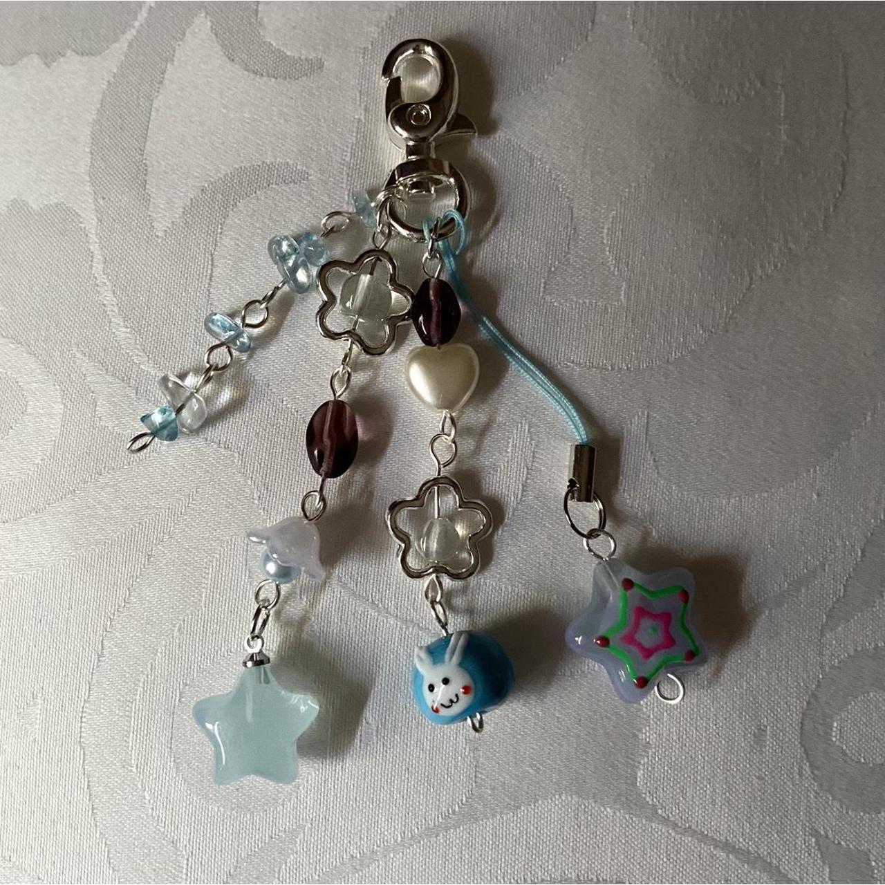 blue and purple keychain ๑ handmade