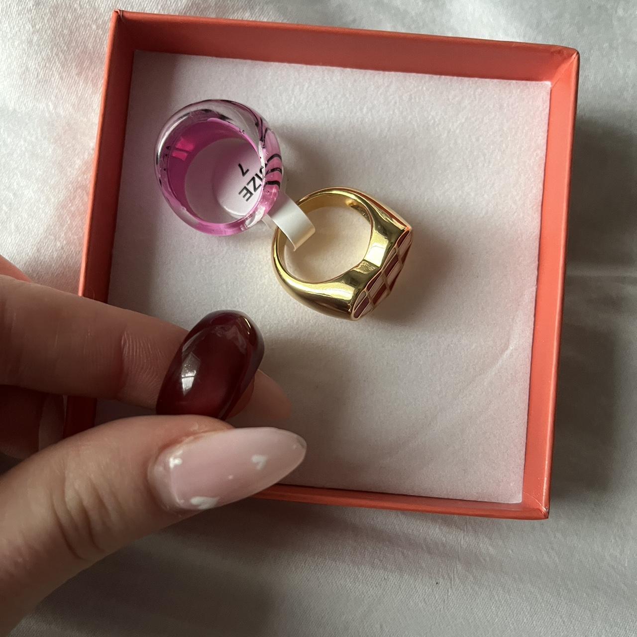 pack of rings. gold one is from en route, size 7.... - Depop
