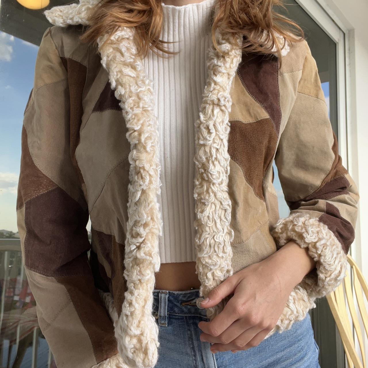 Stunning 70s 80s vibe suede patchwork jacket ! Fur... - Depop