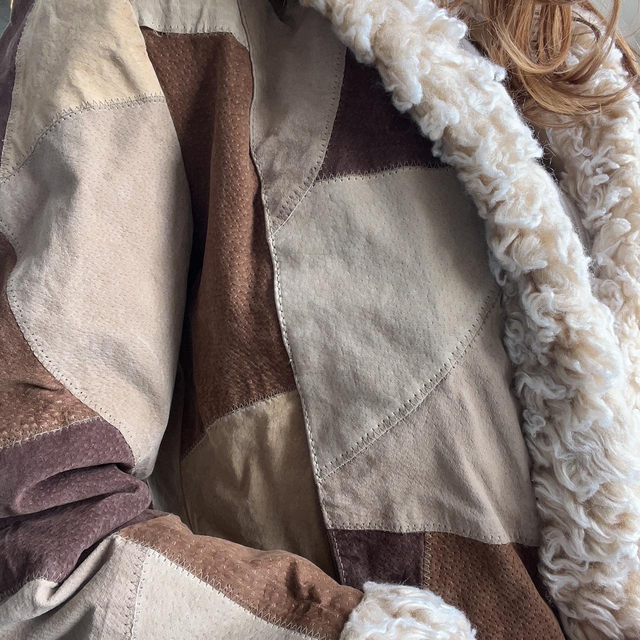 Stunning 70s 80s vibe suede patchwork jacket ! Fur... - Depop