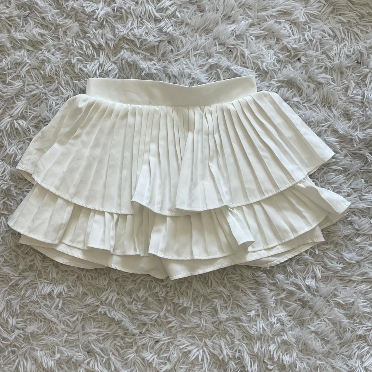 white ruffle skirt/skort from lewkin - Depop
