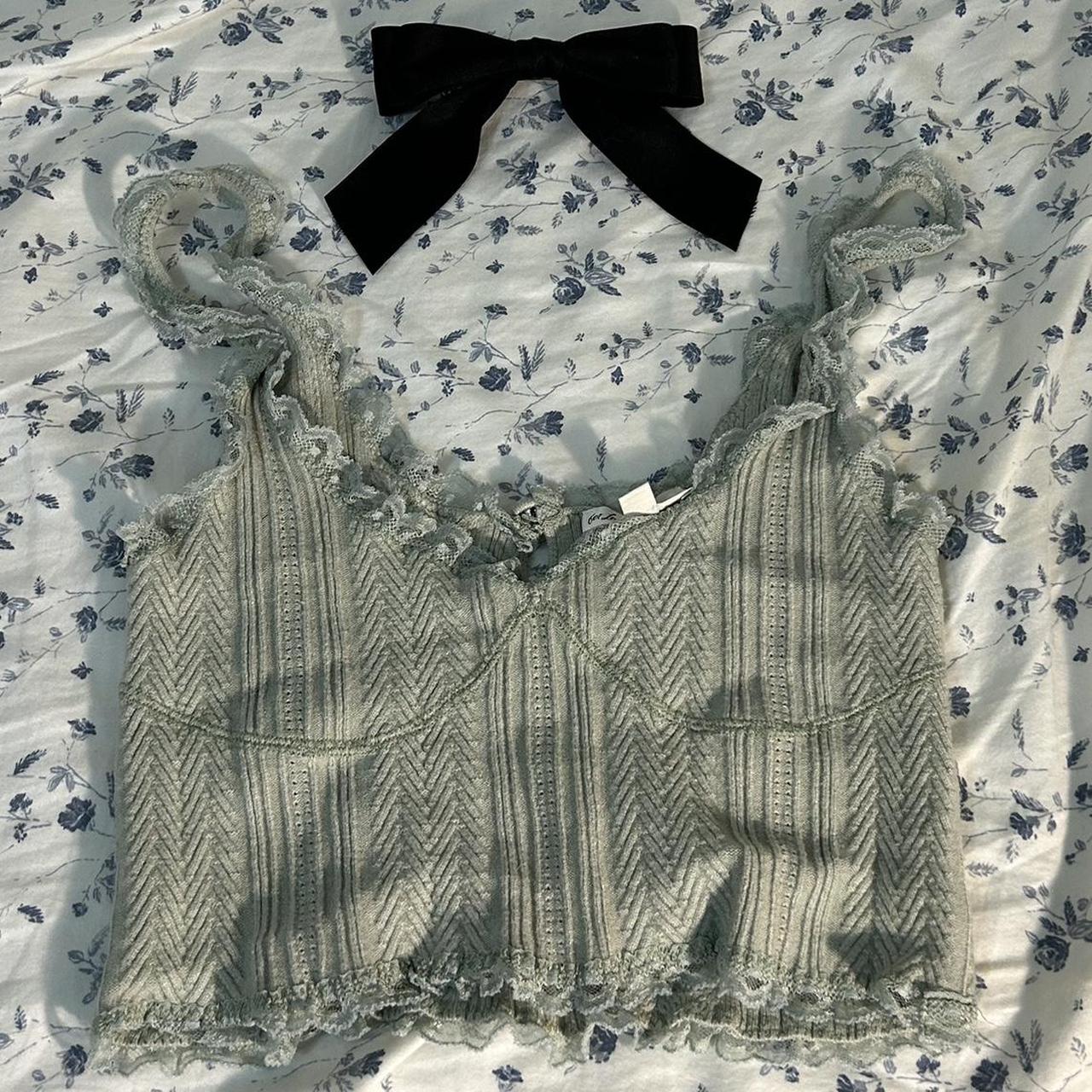 For Love and Lemons light green cropped tank top ! I... - Depop