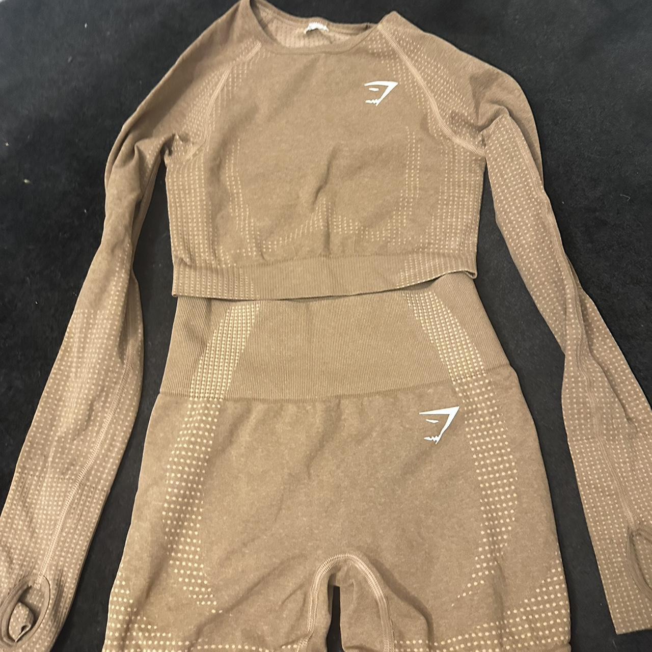 Matching gym shark set $45 including delivery tanned... - Depop
