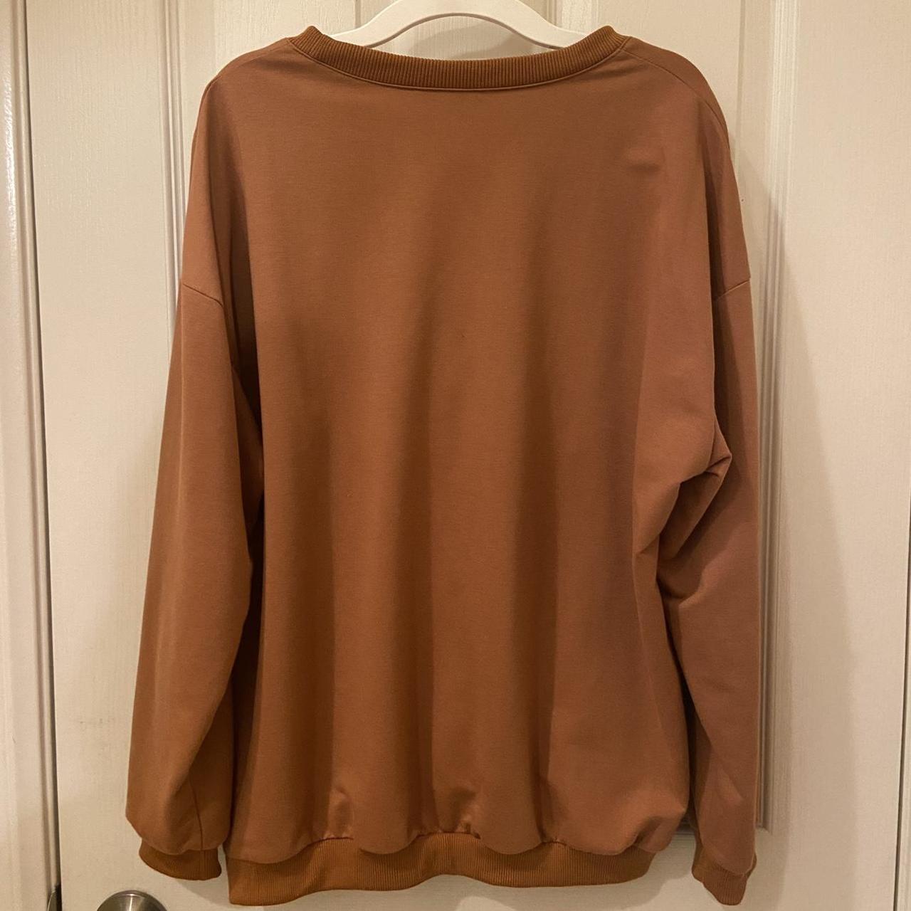 SHEIN Women's Brown and Tan Sweatshirt | Depop