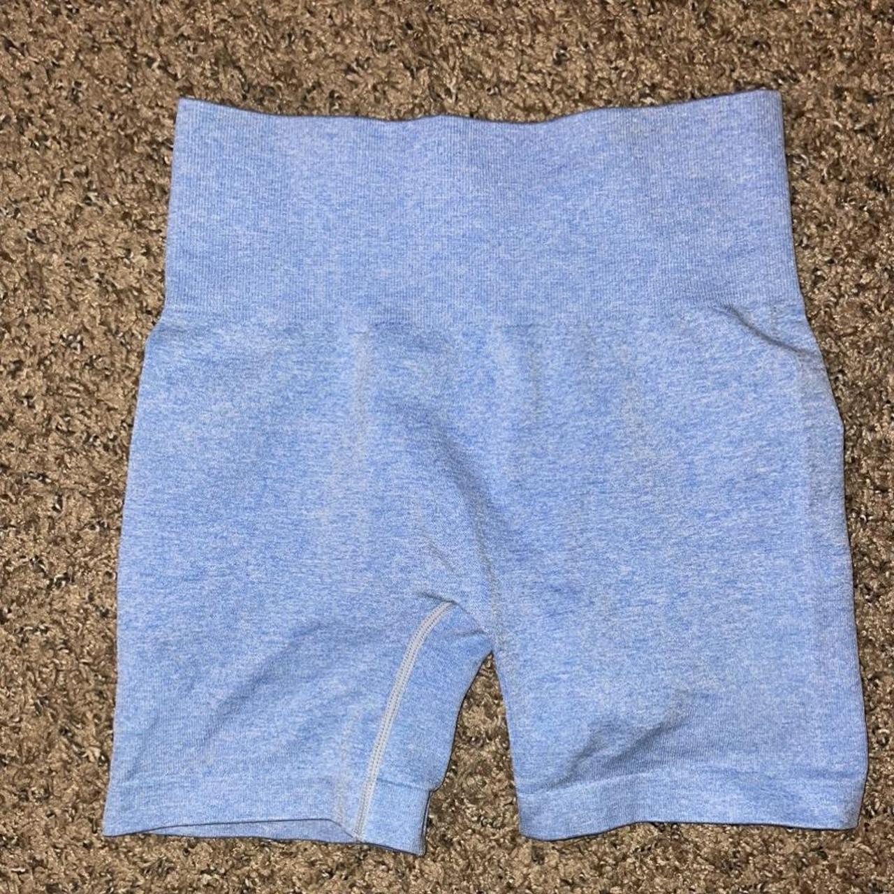 BLUE WORKOUT SHORTS super comfy and stretchy... - Depop