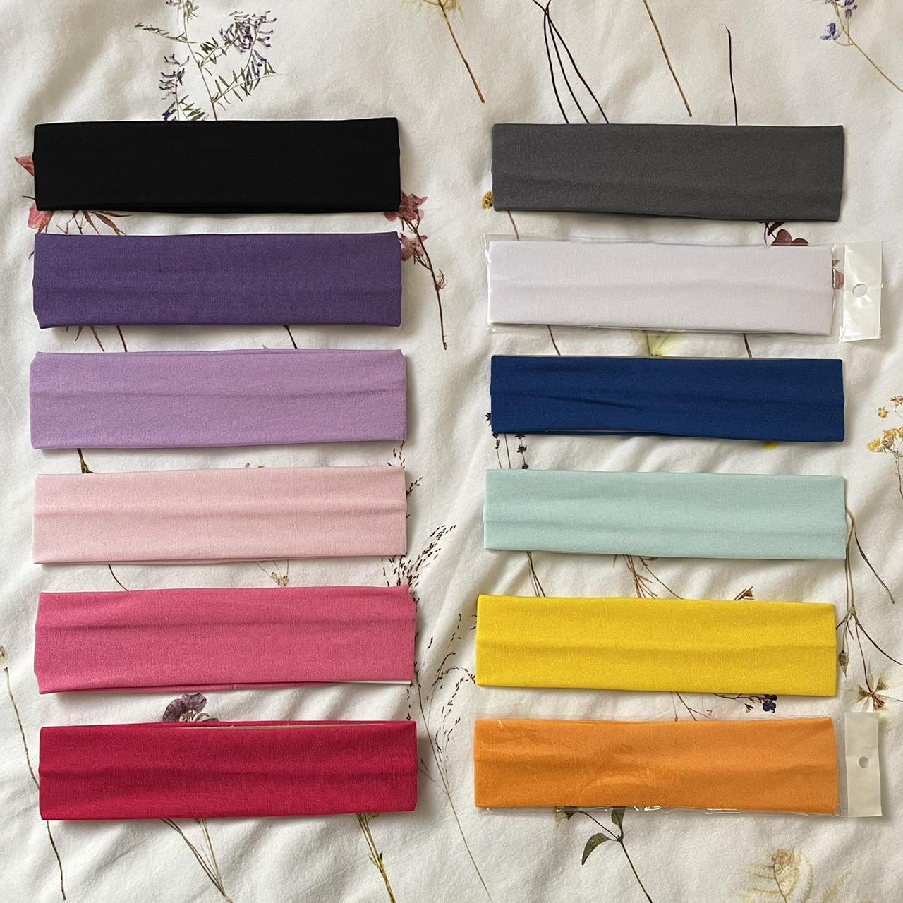 Stretchy headbands available in 14 colours... | Depop