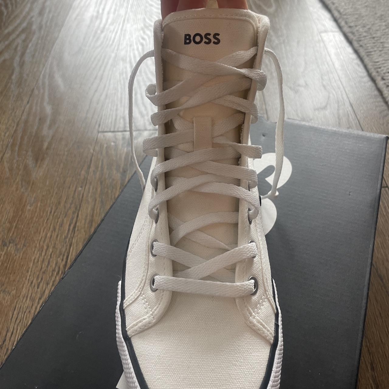 Boss by Hugo Boss high top canvas sneakers with “B”... - Depop