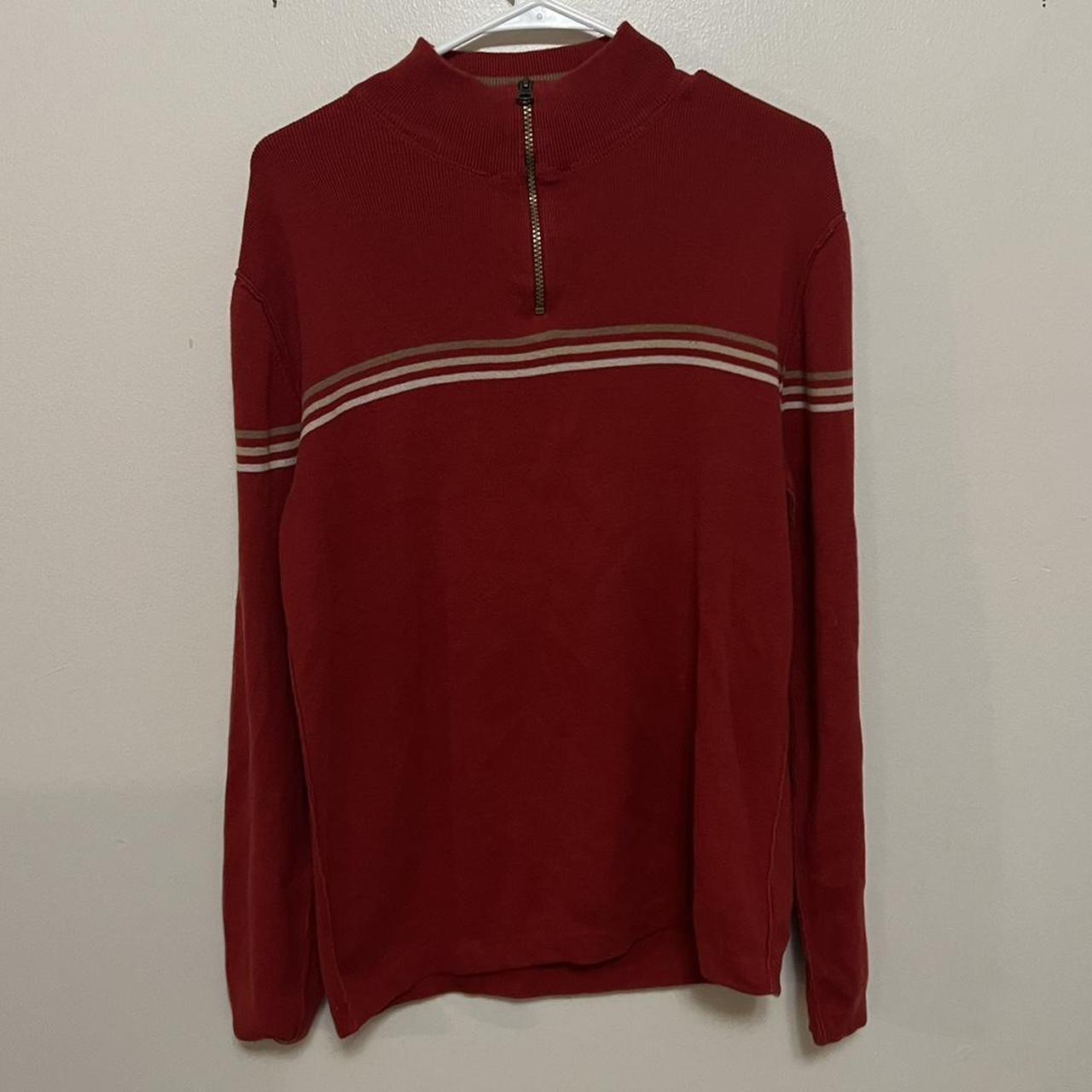 Red Arizona Partial Zip Sweater #vintage #arizona... - Depop
