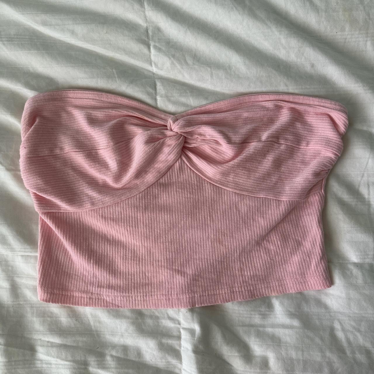 Pink brandy ribbed crop top #croptop -tagged for... - Depop