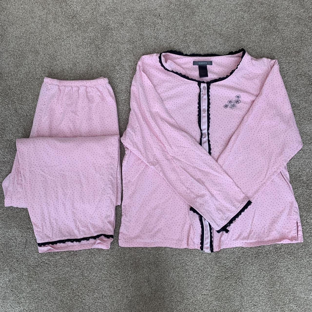 adorable coquette pink polkadot pajama set with... - Depop