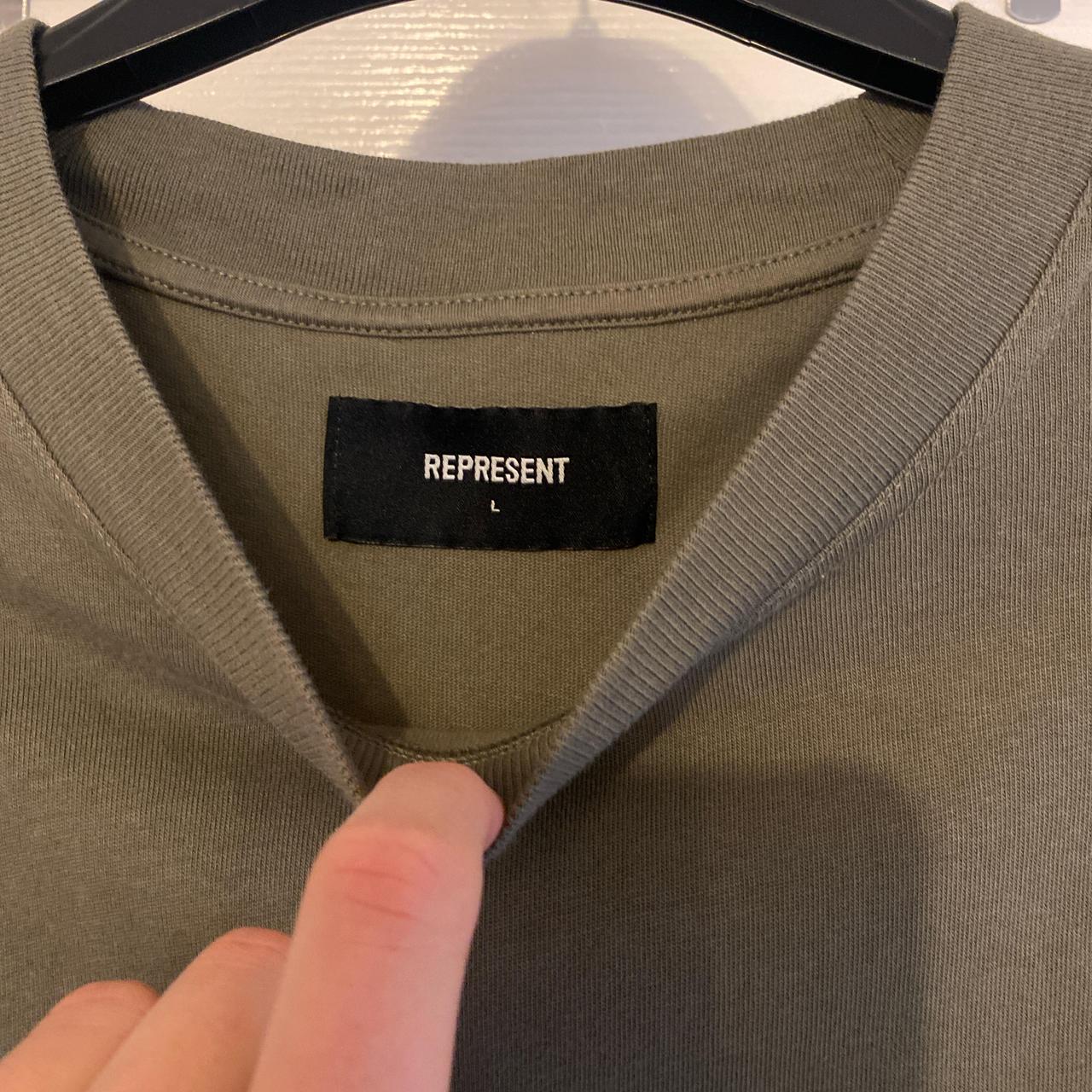 Represent oversized t shirt Khaki 100% authentic... - Depop