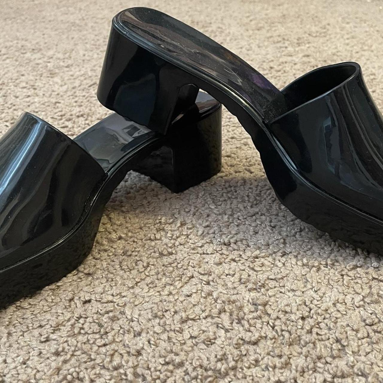 Y2K 90s goth alternative punk platform mule sandals... - Depop