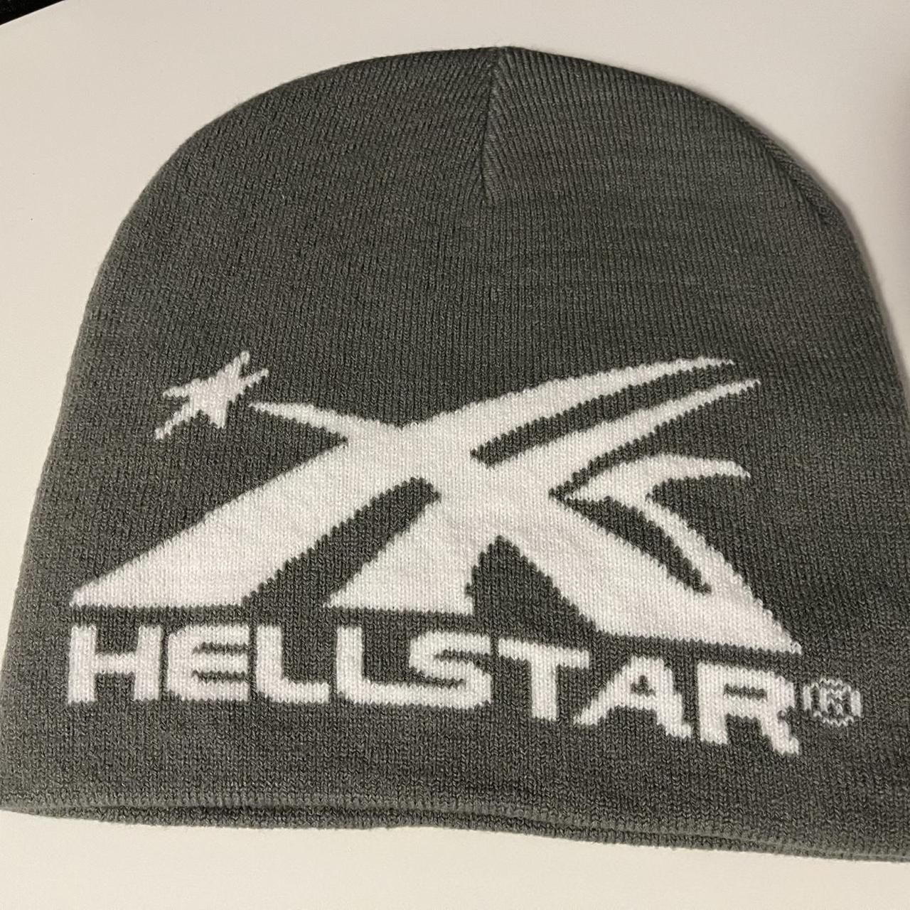 Hellstar beanie hat in grey and white, just the... | Depop