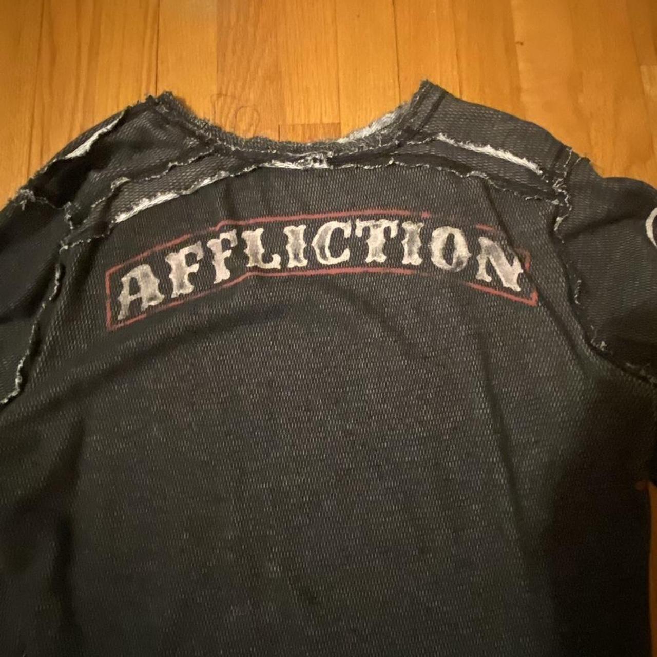 Reversible long sleeve affliction tee. Size XL fits... - Depop