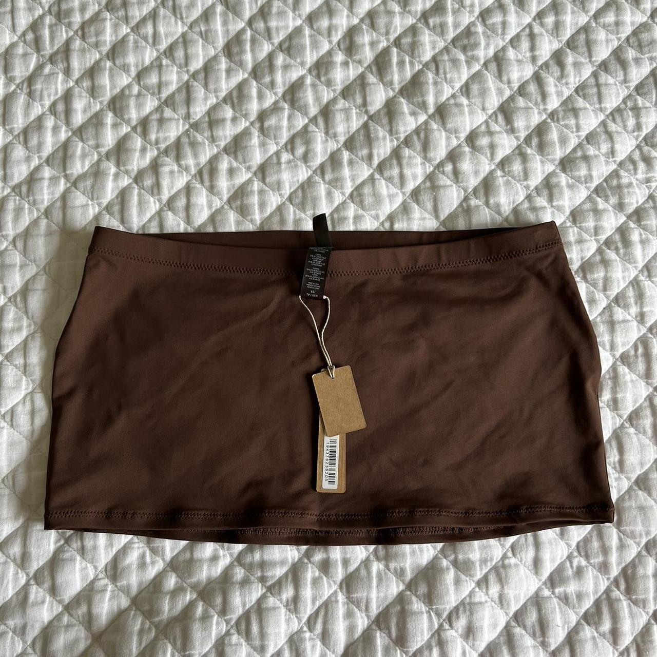 skims micro swim skirt - size: xs - color: cocoa... - Depop