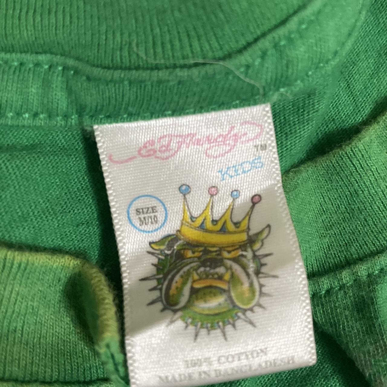 green ed hardy top medium/size 10 #edhardy #y2k #green - Depop