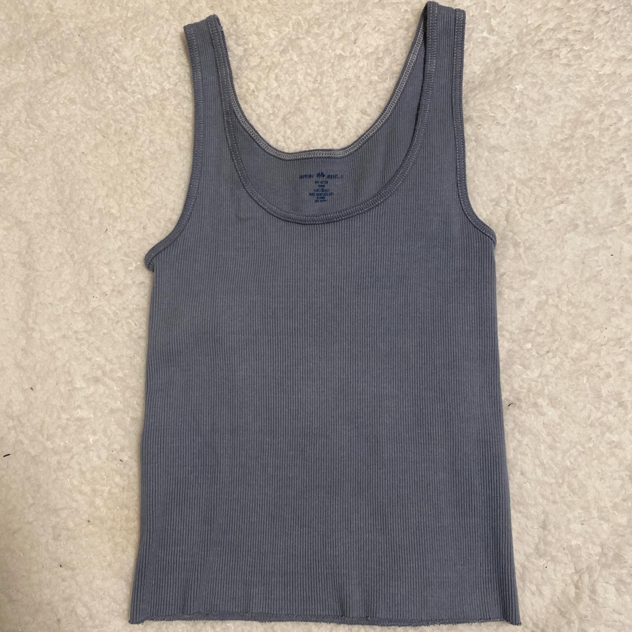 brandy ribbed blue tank top! has some discoloring on... - Depop